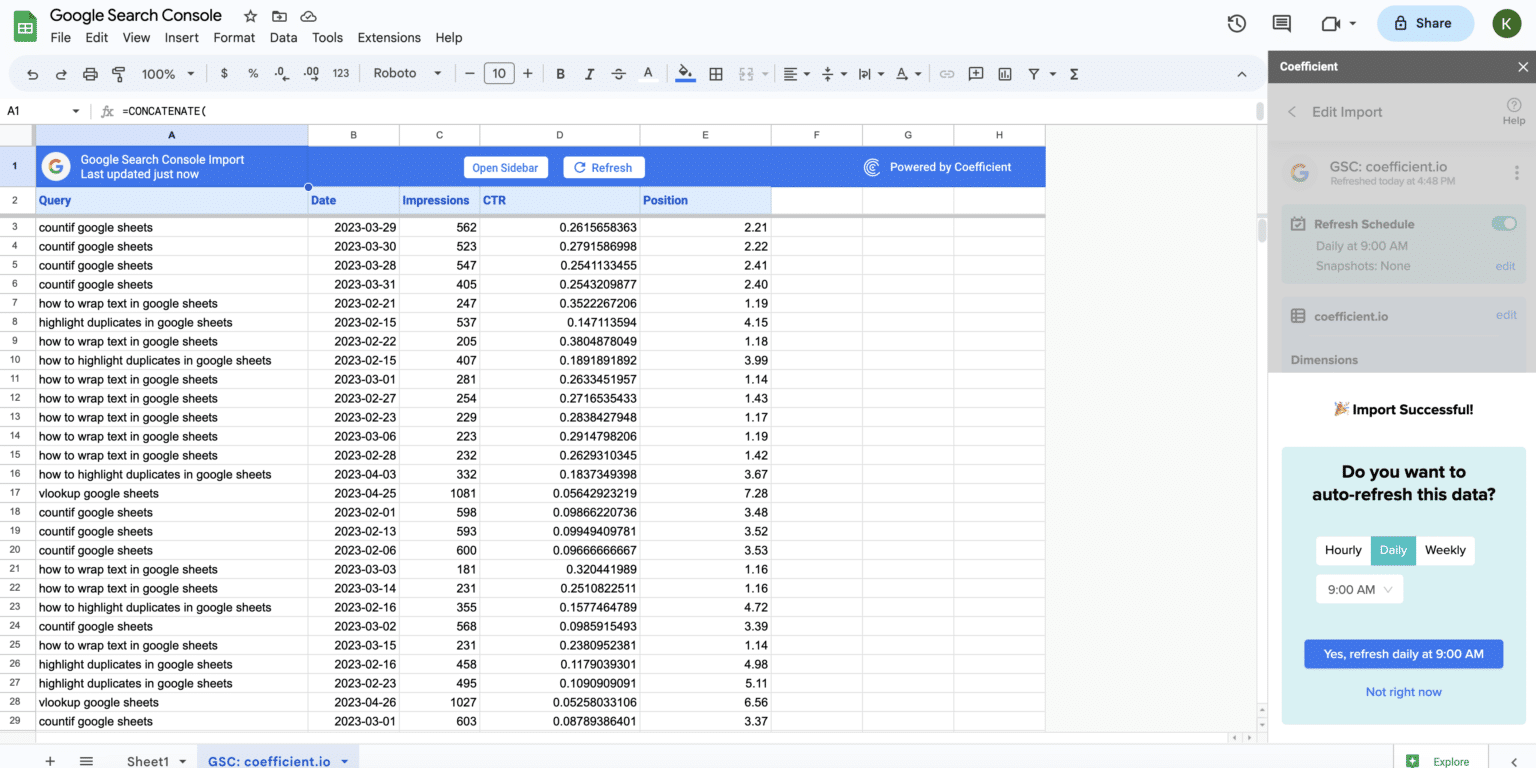 How to Connect Google Search Console to Google Sheets