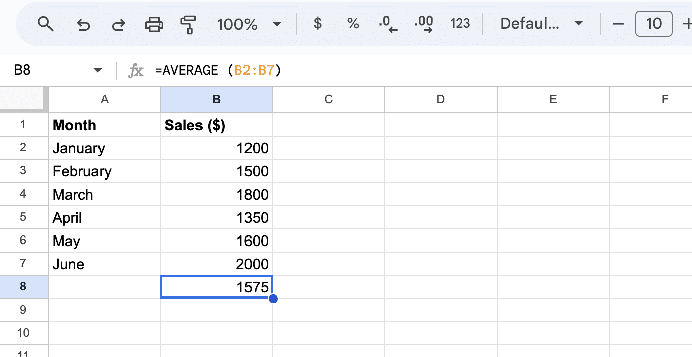 How to Find Mean in Google Sheets