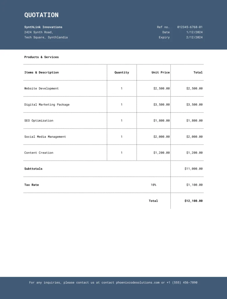 10 Free Quote Templates For G Sheets Excel 2024 Edition 