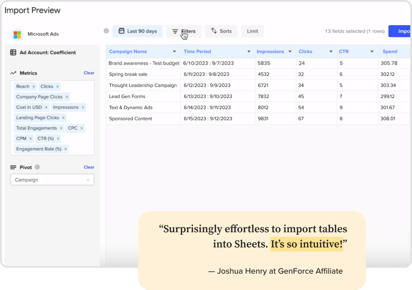 Connect Microsoft Bing Ads to Excel in 1 minute