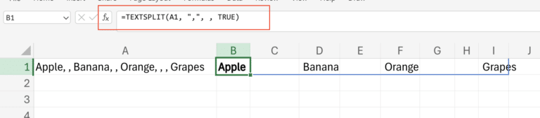 Excel Textsplit Function Split Text Into Columns With Simple Examples 1114